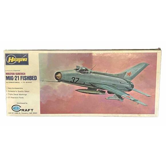 Toys Vtg Hasegawa Model Kit 172 Mikoyangurevich Mig21 Fishbed Kit 172 toys-vtg-hasegawa-model-kit-172-mikoyangurevich-mig21-fishbed-kit-172